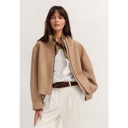 Bugatti Damen Wolljacke "Loose Fit", beige, Gr. 46, unifarben, 100% Wolle, Jacken, aus einem italienischen Oberstoff