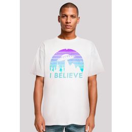 F4NT4STIC Damen T-Shirt "I BELIEVE UFO Alien Raumschiff Retro", wei&szlig;, Gr. M, Obermaterial: 100% Baumwolle, Shirts, Premium Qualit&auml;t