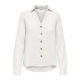 Only Damen Langarmbluse "ONLTHYRA LIFE L/S REGULAR SHIRT NOOS WVN"cloud dancer, Gr. S, unifarben, Web, Obermaterial: 100% Baumwolle, Blusen