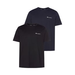 Champion Herren T-Shirt, blau, Gr. M, Obermaterial: 100% Baumwolle, Shirts, 2er-Pack, mit Rundhalsausschnitt, Kurzarm-Design, aus Baumwolle