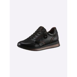 Jana Damen Sneaker, Gr. 37, schwarz, Lederimitat, Schuhe