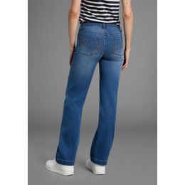 Kangaroos Damen Comfort-fit-Jeans, blau, Basic, Gr. 44, Denim/Jeans, Obermaterial: 79% Baumwolle, 19% Polyester, 2% Elasthan, Jeans