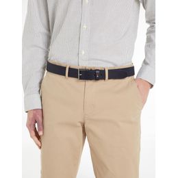 Tommy Hilfiger Herren Lederg&uuml;rtel "Oliver", blau, Gr. 80, unifarben, Leder, G&uuml;rtel, mit Kontrast-Schnalle und Logoschlaufe