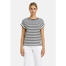 Smith & Soul SMITH & SOUL Damen T-Shirt, schwarz-wei&szlig;, Gr. L, gestreift, Single Jersey, Obermaterial: 46% Baumwolle, 46% Lyocell, 8% Elasthan, Shirts, im