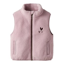 name it M&auml;dchen Fleeceweste "NMFMALL SHERPA VEST"keepsake lila, Gr. 116, unifarben, Fleece, Obermaterial: 100% Polyester, Westen