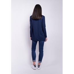 Seidel Moden Damen Kurzjacke, blau, Gr. 44, unifarben, Stoff, Obermaterial: 95% Viskose, 5% Elasthan, Jacken, ohne Verschluss, MADE IN GERMANY