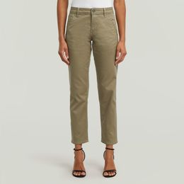 G-Star Raw G-STAR Damen Chinohose "Kate Chino Boyfriend", gr&uuml;n, Gr. 27, unifarben, Web, Obermaterial: 97% Baumwolle, 3% Elasthan, Hosen, mit Relaxed Fit an