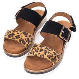 Ara Damen Plateausandaletten "MALAGA", Gr. 39, bunt, Veloursleder, Schuhe, Plateausandale, Klettschuh in Bequemweite G (= weit)