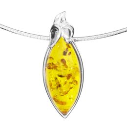 OSTSEE-SCHMUCK Damen Kette mit Anh&auml;nger "- Gleiter-Majken - Silber 925/000 - Bernstein", 50, Silber 925 (Sterlingsilber), silber, Silber 925