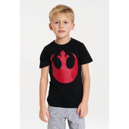 logoshirt M&auml;dchen T-Shirt "Star Wars Rebel Alliance", schwarz, Gr. 116, bedruckt, 100% Baumwolle, Shirts, mit auff&auml;lligem Frontprint