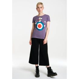 logoshirt Damen T-Shirt "Peanuts - Snoopy", lila, Gr. S, bedruckt, mehrfarbig, 100% Baumwolle, Shirts, mit lizenziertem Print