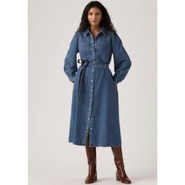 Levi's LEVI'S Damen Jeanskleid "JOURNEY LS MAXI DRESS"celestial blau, Gr. M, unifarben, Denim/Jeans, Obermaterial: 61% Lyocell, 39% Baumwolle, Kleider, mit