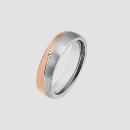Adelia&acute;s ADELIA ́S Damen Fingerring "Damen Ring aus Edelstahl mit Strass Steinchen", 54, Edelstahl, rosa, Edelstahl, Fingerringe