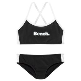 Bench. M&auml;dchen Bustier-Bikini, schwarz-wei&szlig;, Gr. 134, gestreift, Polyamid, Bikini-Sets, mit gekreuzten Tr&auml;gern