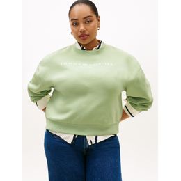 Damen Sweatshirt "CRV CORP LOGO MDRN SWTSRT"gentle jade, Gr. 54, Tommy Hilfiger Curve, bedruckt, Sweatware, Obermaterial: 63% Baumwolle, 37%