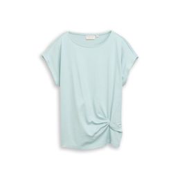Tom Tailor Damen T-Shirt mit Knotendetail, blau, Gestreift, Gr. XL