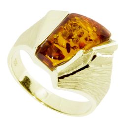 OSTSEE-SCHMUCK Damen Fingerring "- Mette - Gold 333/000 - Bernstein", 52, gold, Fingerringe