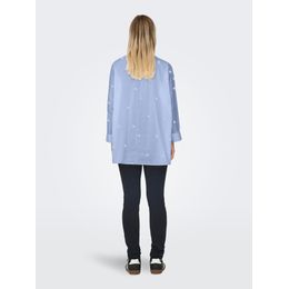 Only Damen Hemdbluse "ONLNEW LINA GRACE LS EMB SHIRT NOOS WVN", blau, Gr. S, bedruckt, Web, Obermaterial: 100% Baumwolle, Blusen