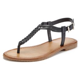 Vivance Damen Zehentrenner, Gr. 41, schwarz, Obermaterial: 100% Ziegenleder. Decksohle: 100% Lederimitat. Futter: 100% Lederimitat. Laufsohle: 100%