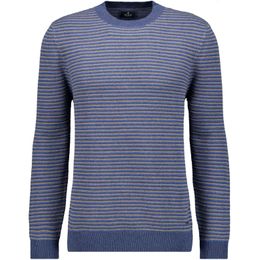 Ragman Herren Rundhalspullover, blau, Gr. XXXL, Strick, 100% Baumwolle, Pullover