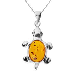 OSTSEE-SCHMUCK Damen Kette mit Anh&auml;nger "- Schildkr&ouml;te - Silber 925/000 - Bernstein", 42, Silber 925 (Sterlingsilber), silber, Silber 925