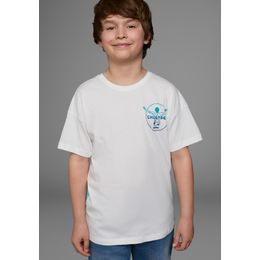 Chiemsee Jungen T-Shirt "WAVE", wei&szlig;, Gr. 140, bedruckt, Jersey, Obermaterial: 100% Baumwolle, Shirts, Kurzarm, Basic-Passform, bedruckt,