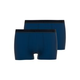 Bugatti Herren Boxer "Rom", Gr. 8, blau, Single Jersey, Obermaterial: 95% Baumwolle, 5% Elasthan, unifarben, Unterhosen, weich, basic, eng,