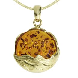 OSTSEE-SCHMUCK Damen Kette und Anh&auml;nger Set "- Auri - Gold 333/000 - Bernstein", 42, gold, Gelbgold 333, Schmuck_Sets