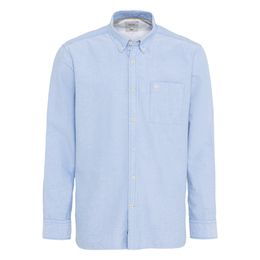 Camel Active Herren Langarmhemd, blau, Gr. XL, unifarben, Stoff, Obermaterial: 100% Baumwolle, Hemden, mit Button-Down-Kragen
