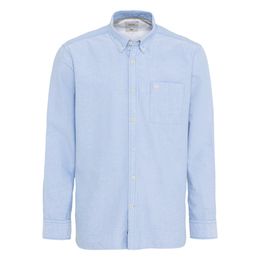 Camel Active Herren Langarmhemd, blau, Gr. S, unifarben, Stoff, Obermaterial: 100% Baumwolle, Hemden, mit Button-Down-Kragen