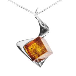 OSTSEE-SCHMUCK Damen Kette mit Anh&auml;nger "- Amely - Silber 925/000 - Bernstein", 45, Silber 925 (Sterlingsilber), silber, Silber 925 (Sterlingsilber),