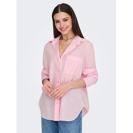 Only Damen Langarmbluse "ONLSALINA L/S SHIRT WVN", pink, Gr. XL, unifarben, Web, Obermaterial: 100% Baumwolle, Blusen