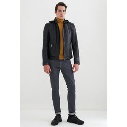Pierre Cardin Herren Outdoorjacke, schwarz, Gr. M, unifarben, 100% Polyester, Jacken, aus Kunstleder