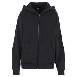 Urban Classics Damen Sweatjacke "Urban Classics Ladies Vintage Heavy Zip Hoody", schwarz, Gr. XXL, unifarben, 70% Baumwolle, 30% Polyester,