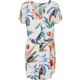 Urban Classics Damen Jumpsuit "Urban Classics Damen Ladies Short Viscose Belt Jumpsuit", bunt, Gr. 5XL, 100% Viskose, Overalls
