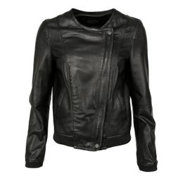 JCC Damen Bikerjacke "31019225_1", schwarz, Gr. XL, Obermaterial: 100% Leder Lamm; Futter: 100% Baumwolle; &Auml;rmelfutter: 100% Polyester, Jacken
