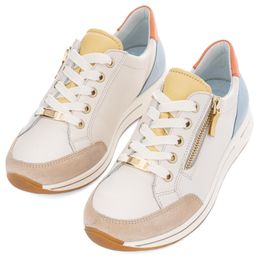 Ara Damen Keilsneaker "OSAKA", Gr. 3, beige, Glattleder, Veloursleder, kontrastfarbene Details, Schuhe, Freizeitschuh, Schn&uuml;rschuh, Komfortschuh in