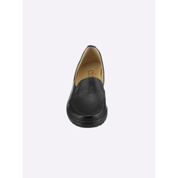Casual Looks Damen Slipper, Gr. 38, schwarz, Glattleder, Schuhe