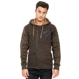 Rusty Neal Herren Strickjacke, gr&uuml;n, Gr. XXL, unifarben, 70% Polyacryl, 30% Baumwolle, Strickjacken, in cooler Grobstrickoptik