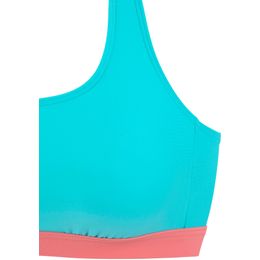 active by Lascana LASCANA ACTIVE Damen Bustier-Bikini-Top "Janni", blau, Gr. 34, kontrastfarbene Details, unifarben, Recycling-Polyamid, Bikini-Oberteile, mit