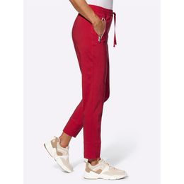 Classic Basics Damen Schlupfhose, rot, Gr. 26, unifarben, 72% Viskose, 25% Polyamid, 3% Elasthan, Hosen