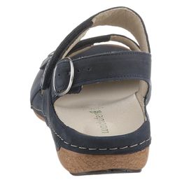 Waldl&auml;ufer WALDL&Auml;UFER Damen Riemchensandale "HELIETT", Gr. 3,5, blau, Nubukleder, Schuhe, Sommerschuh, Sandalette, Keilabsatz, mit Wechselfu&szlig;bett, H-Weite