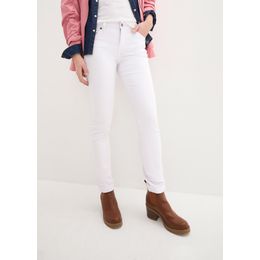 bonprix Damen Straight-Jeans "Straight Jeans Mid Waist, Stretch", wei&szlig;, Gr. 50, Denim/Jeans, Obermaterial: 97% Baumwolle, 3% Elasthan, Jeans, Regular