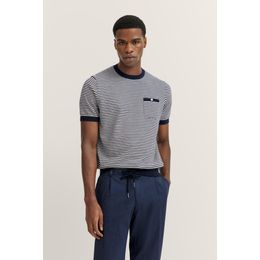 Bugatti Herren T-Shirt, blau, Gr. XXL, gestreift, 100% Baumwolle, Shirts, hochwertig