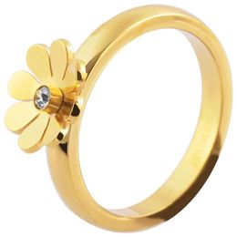 Adelia&acute;s ADELIA ́S Damen Fingerring "Damen Ring aus Edelstahl mit Strass Steinchen", 54, Edelstahlgold, Edelstahl, Fingerringe