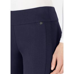 Stehmann Damen 7/8-Hose "Ina", blau, Gr. 38, unifarben, Jersey, Obermaterial: 68% Viskose, 27% Polyamid, 5% Elasthan, Hosen, Straight Fit, mit