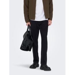 Only & Sons ONLY & SONS Herren Regular-fit-Jeans "ONSEDGE STRAIGHT JAX BOX TAI DNM NOOS", schwarz, Gr. 31, unifarben, Denim/Jeans, Obermaterial: 100% Baumwolle,