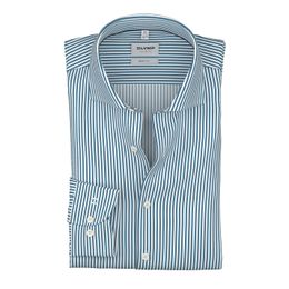 OLYMP Herren Businesshemd "Level 5", blau, Gr. 44, gestreift, Web, Obermaterial: 100% Baumwolle, Hemden, Royal-Kentkragen, body fit