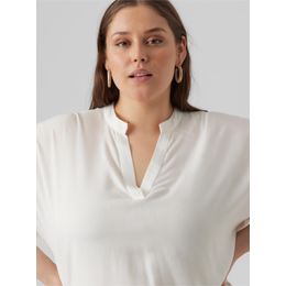 Vero Moda CURVE Damen Shirtbluse "VMCBEAUTY SS TOP NOOS CUR", wei&szlig;, Gr. 50, unifarben, Web, Obermaterial: 100% Viskose, Blusen, Viskose, regular fit,