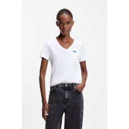 Hugo Damen T-Shirt "Classic V", wei&szlig;, Gr. XXL, unifarben, Single Jersey, Obermaterial: 100% Baumwolle, Shirts, mit Logo, V-Ausschnitt